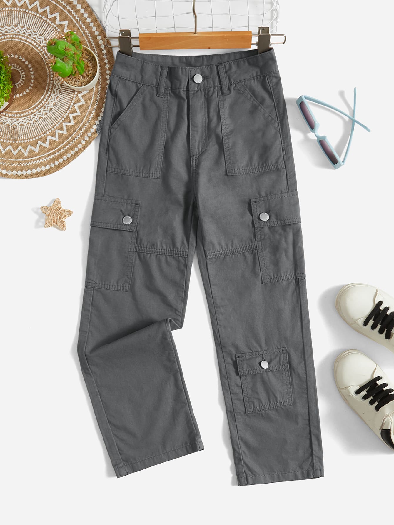 SHEIN Boys Flap Pocket Cargo Jeans | SHEIN USA