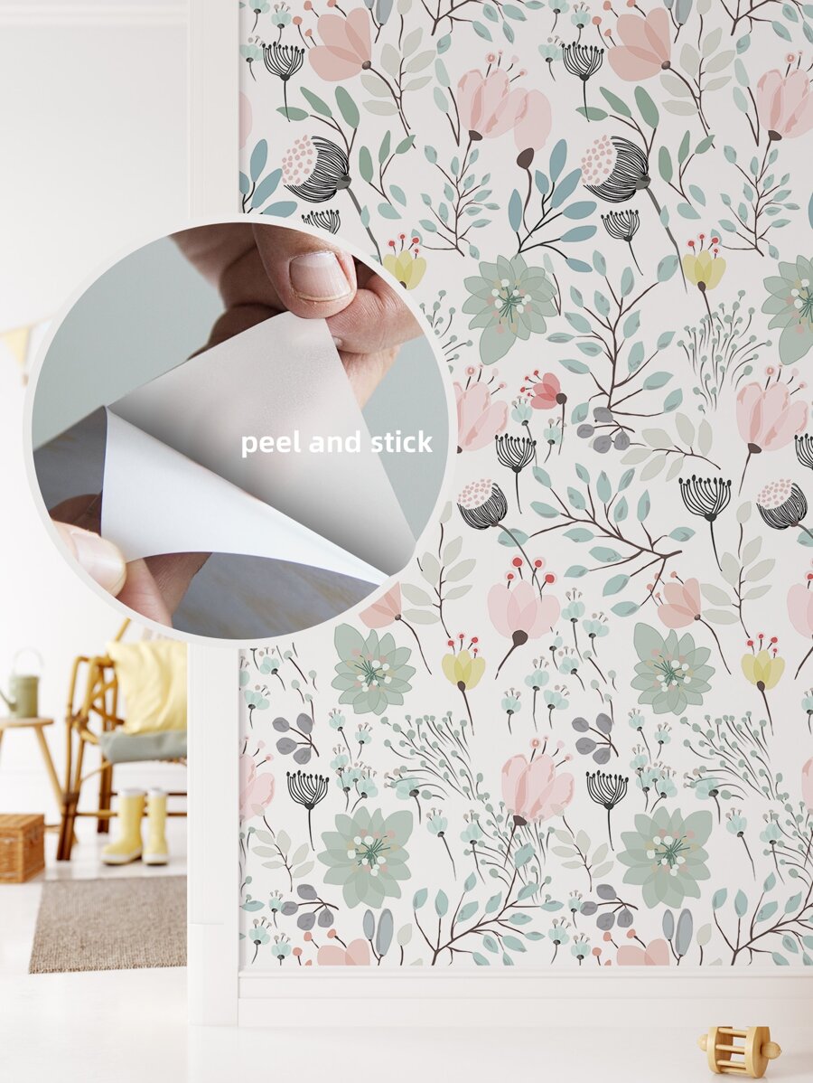 1 Roll Colorful Artistic Rabbit Printed Wallpaper, Moisture-Proof And ...