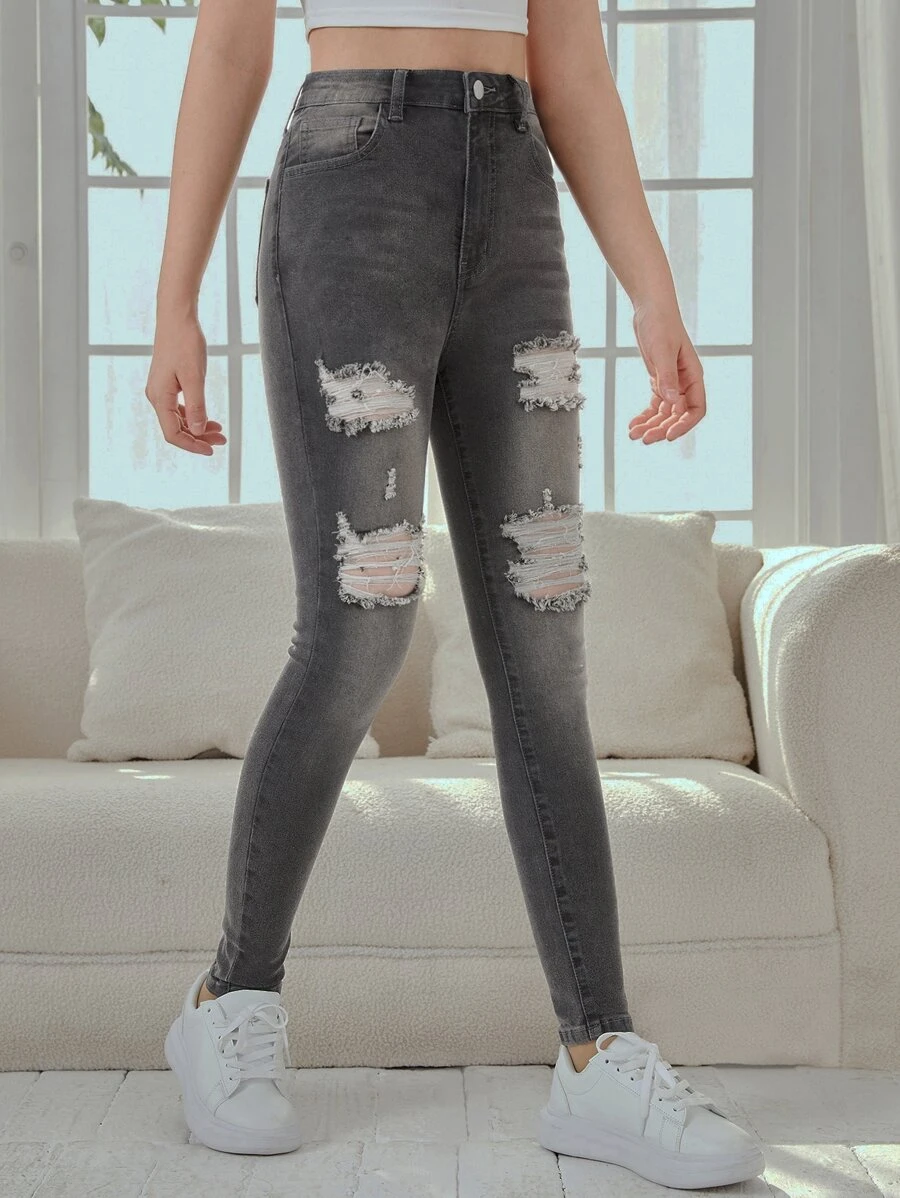 SHEIN Teen Girl Ripped Jeans | SHEIN USA