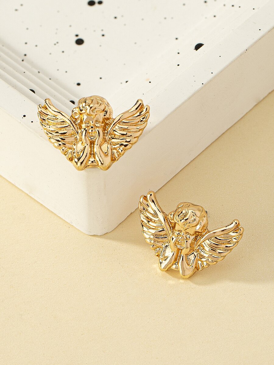 Angel Design Stud Earrings | SHEIN USA