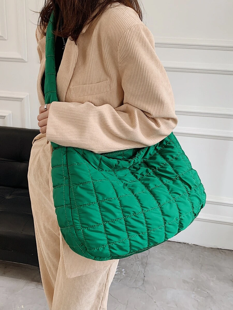 Quilted Detail Hobo Bag | SHEIN USA