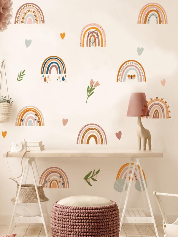 1pc PVC Wall Sticker, Rainbow Pattern Wall Decal For Home | SHEIN USA