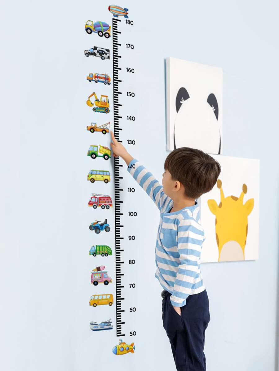 1set PVC Growth Chart Decal, Car Pattern Height Measure Chart Sticker ...
