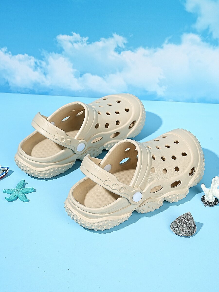 Girls Hollow Design Slingback Clogs Beige Vent Clogs | SHEIN USA