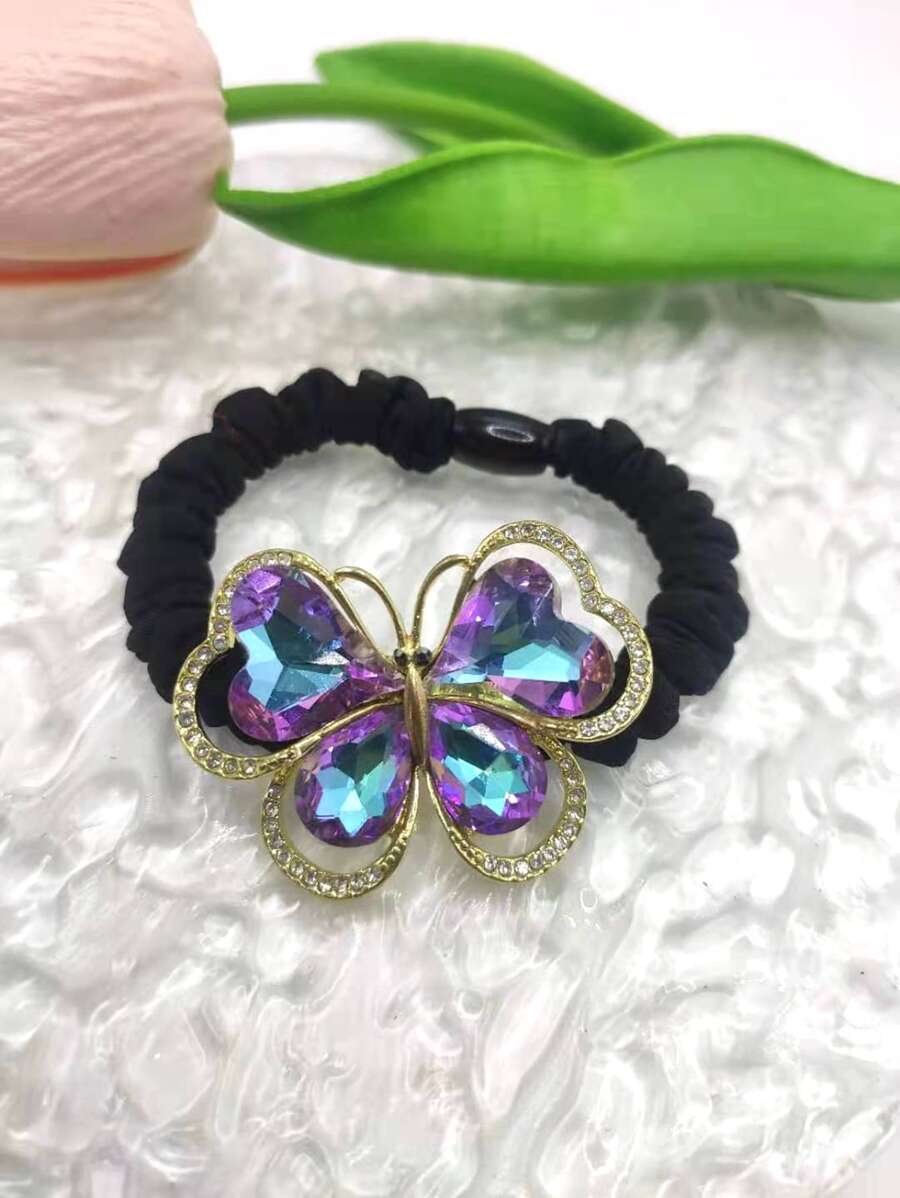 Rhinestone Butterfly Decor Scrunchie | SHEIN USA