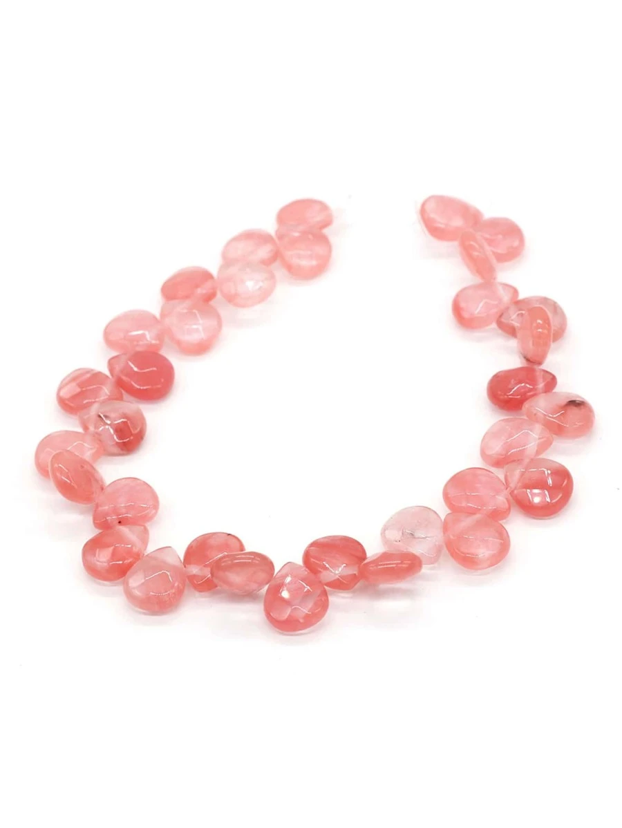 1strand Natural Stone Watermelon Red Stone Water-drop Design DIY Bead ...