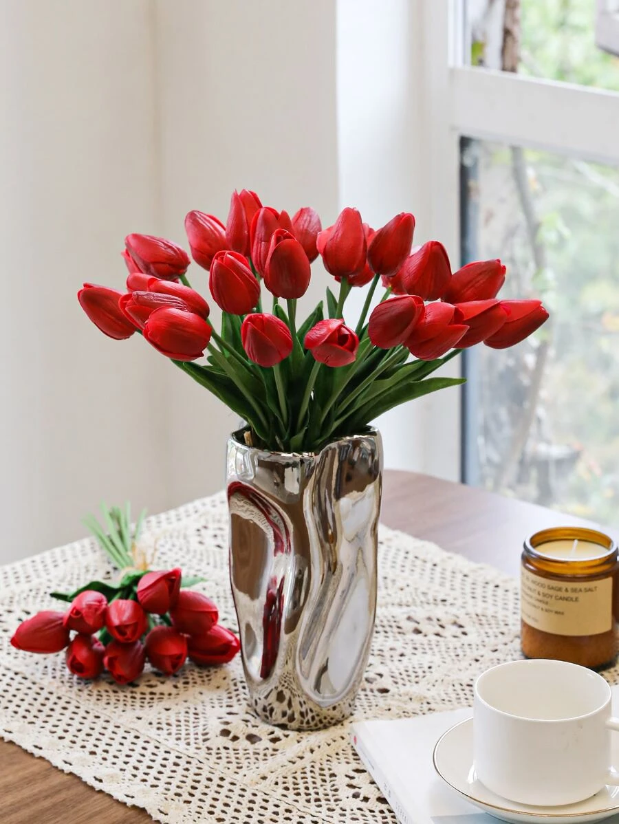 5pcs/set Tulip Artificial Flower, Real Touch Artificial Bouquet, Fake ...