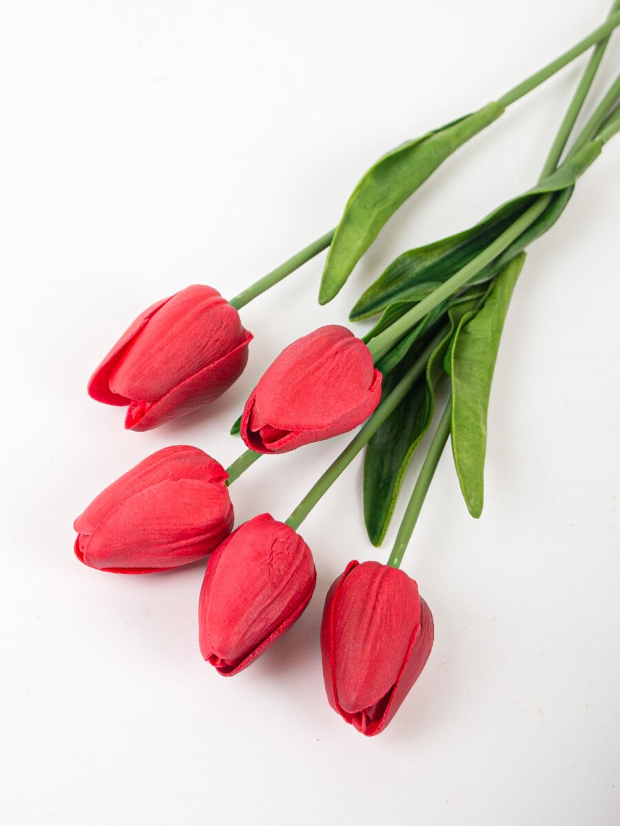 5pcs/set Tulip Artificial Flower, Real Touch Artificial Bouquet, Fake ...