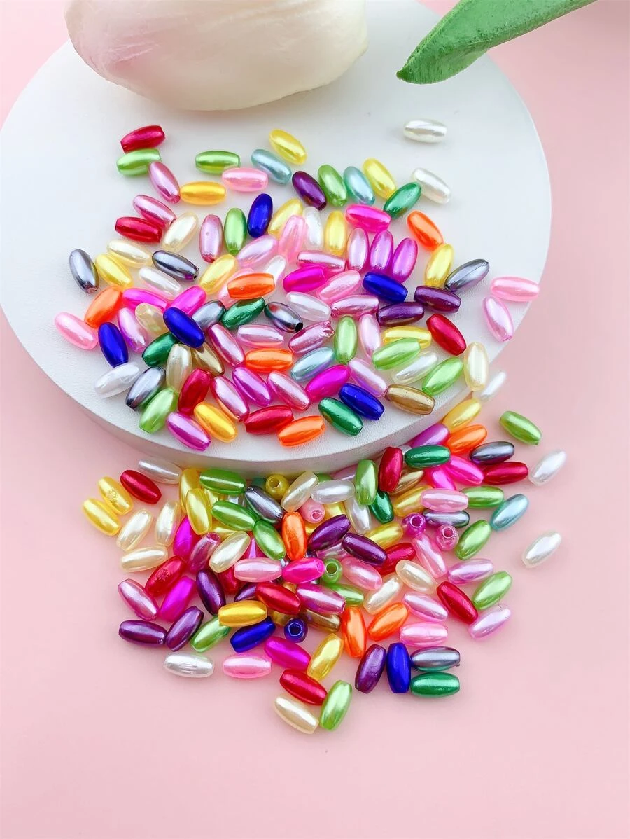 200pcs Assorted Color Oval Plastic Beads, Suitable For DIY Bracelet And ...