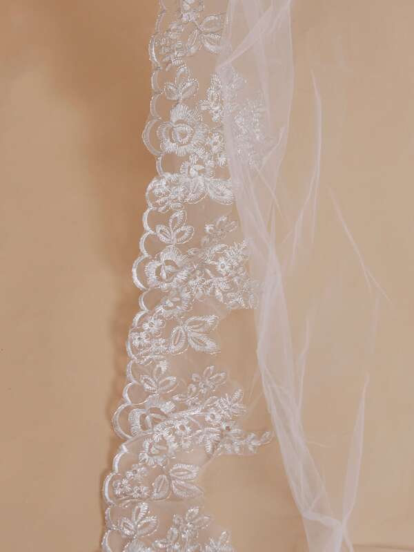 Véu de noiva bordado floral | SHEIN Brasil