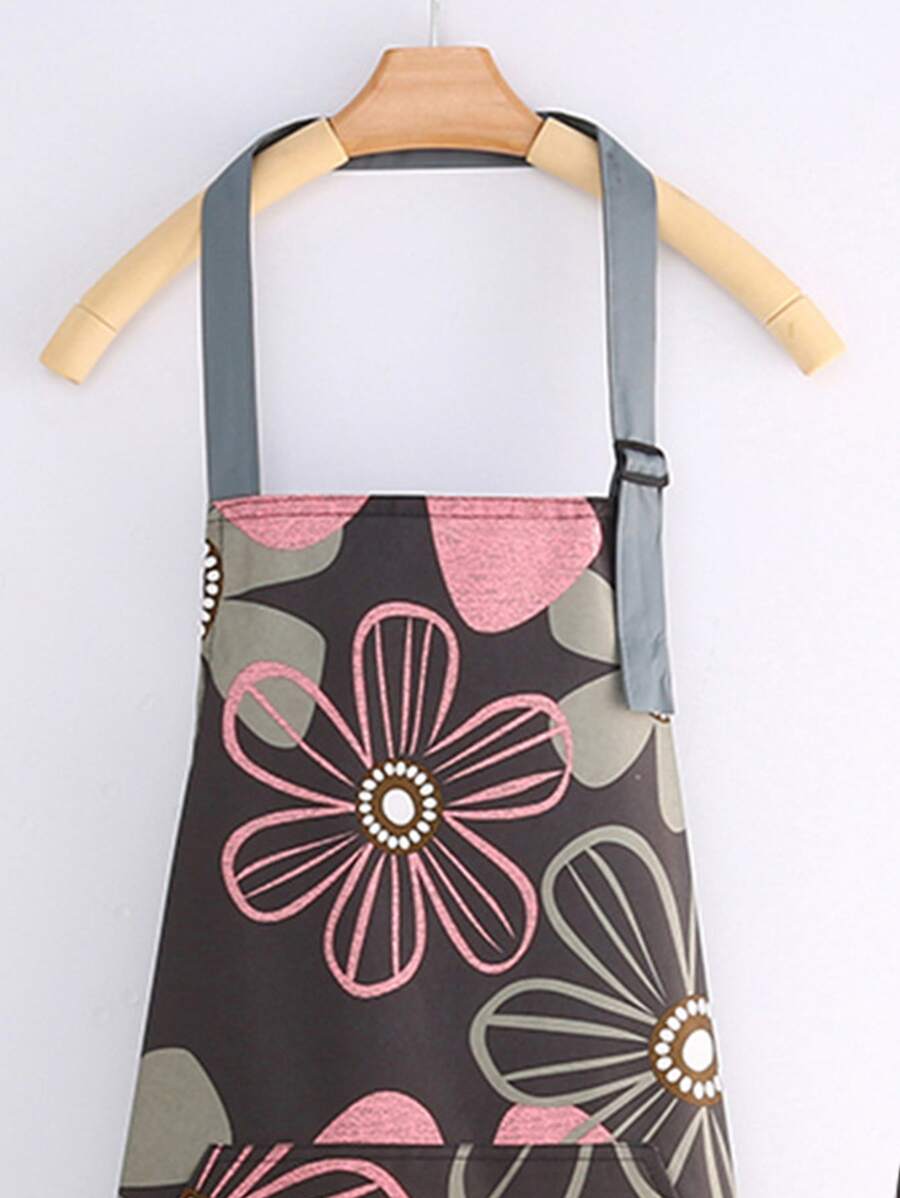 1pc Flower Print Waterproof Apron, Modern Polyester Flower Print Chef ...