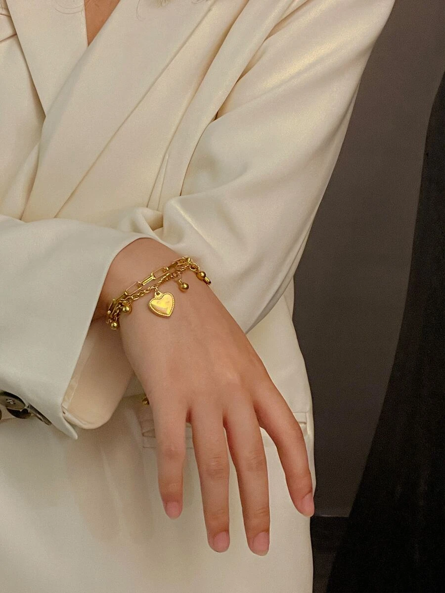 Heart Charm Layered Bracelet | SHEIN USA
