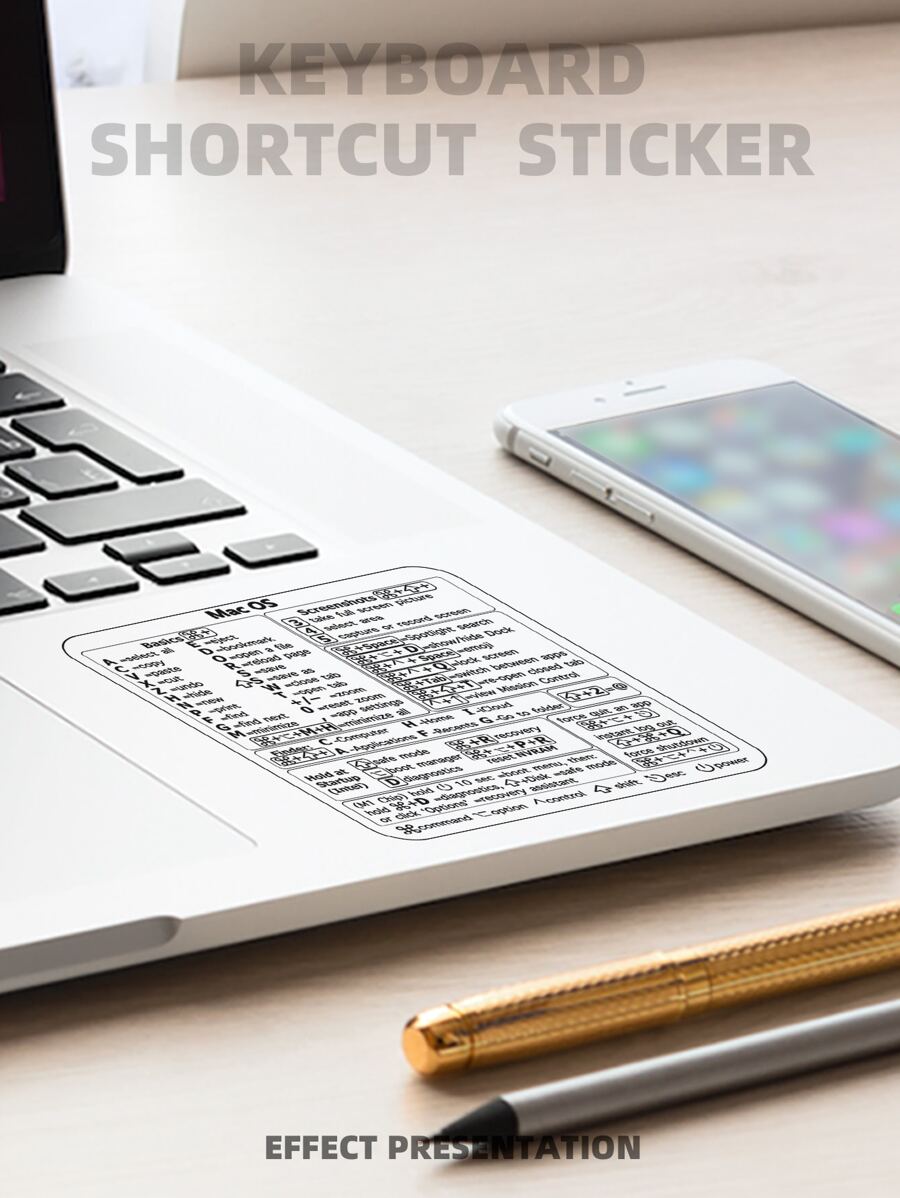 1pc Laptop Shortcut Sticker Compatible With MacBook 24 Inch, Keyboard ...