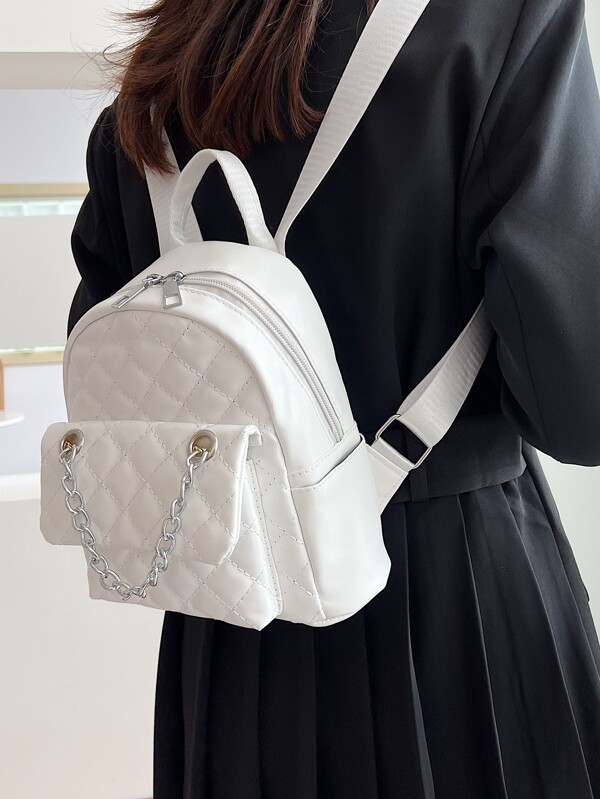 Mini Quilted Chain Decor Classic Backpack | SHEIN USA