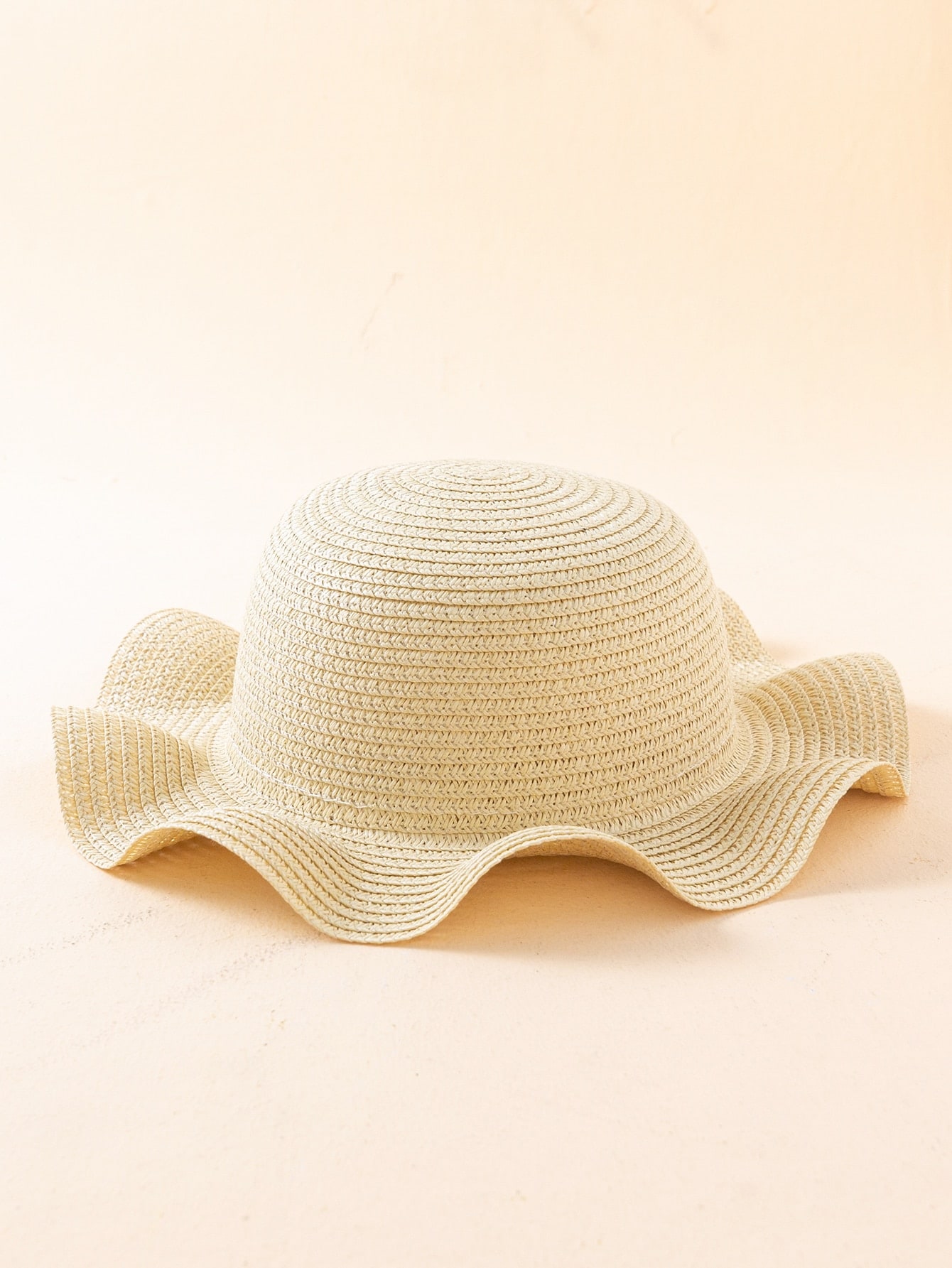 1pc Baby Ruffle Trim Straw Hat