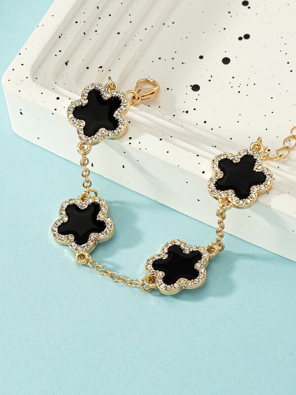 Rhinestone Flower Decor Bracelet | SHEIN USA