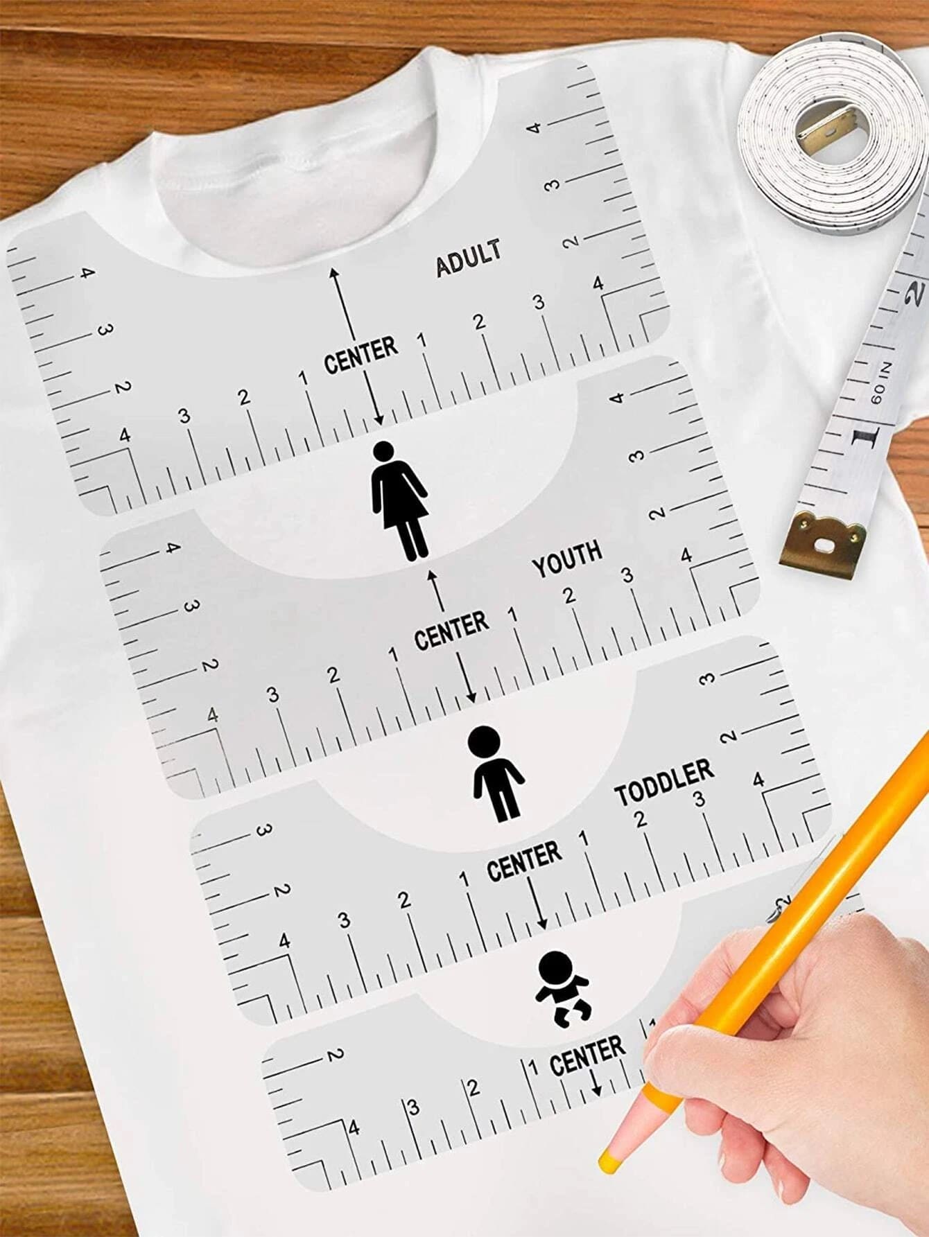 4pcs/set PVC T-shirt Ruler Guide Alignment Tool, Alignment Tool to ...