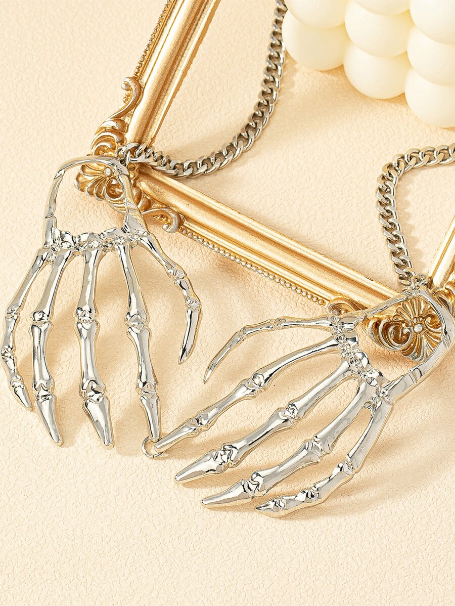 Skeleton Hand Design Cuff Choker | SHEIN USA