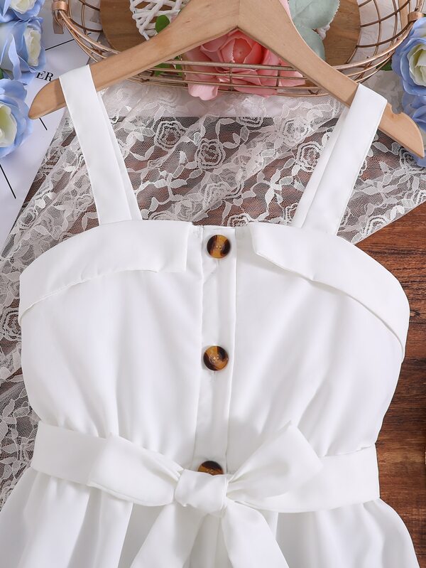 SHEIN Kids EVRYDAY Girls Button Front Belted Cami Dress | SHEIN EUR