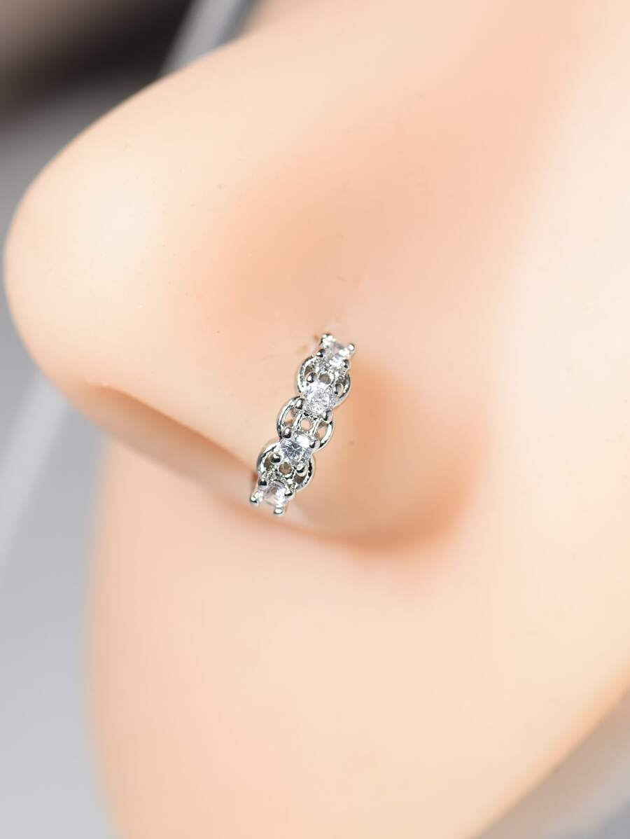Cubic Zirconia Decor Nose Cuff | SHEIN USA