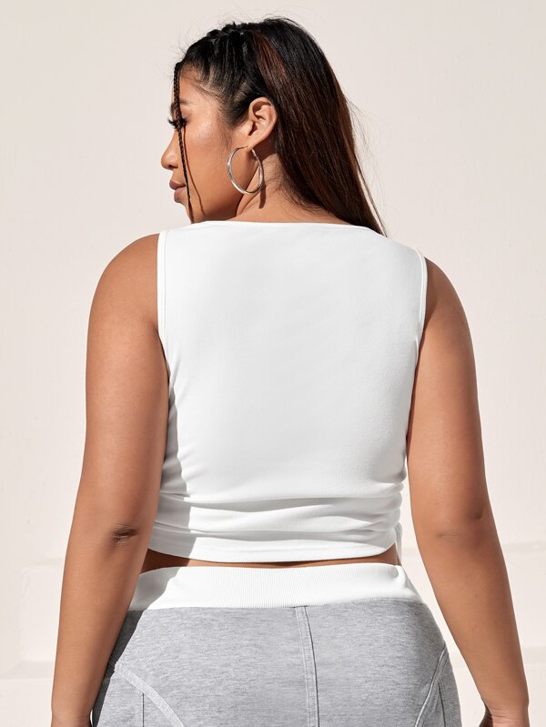 SHEIN EZwear Plus Drawstring Side Crop Tank Top | SHEIN USA