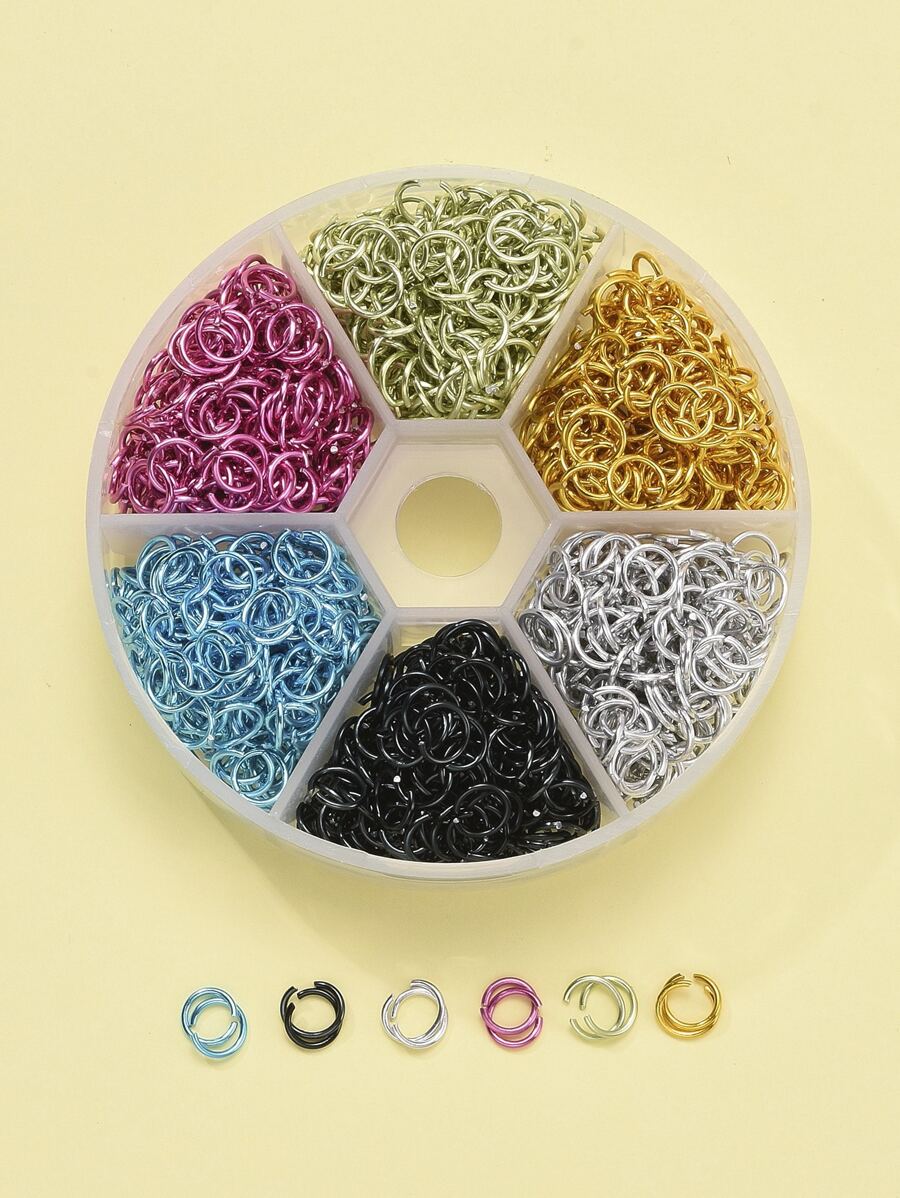 1box 6 Colors Aluminum Wire Open Jump Rings Mixed Color 6mm DIY Jump ...