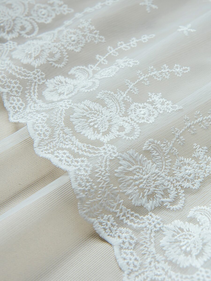 Polyester Single Panel Curtain, European Style Contrast Lace Single ...