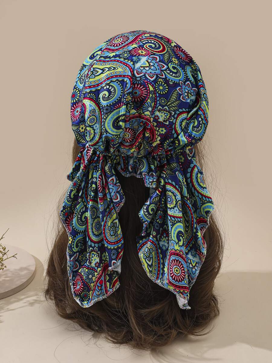 Paisley Print Head Wrap Silk Bonnet Satin Bonnet | SHEIN USA