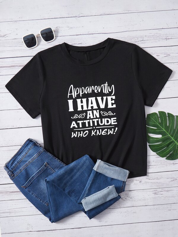 SHEIN Essnce Plus Slogan Graphic Tee | SHEIN UK