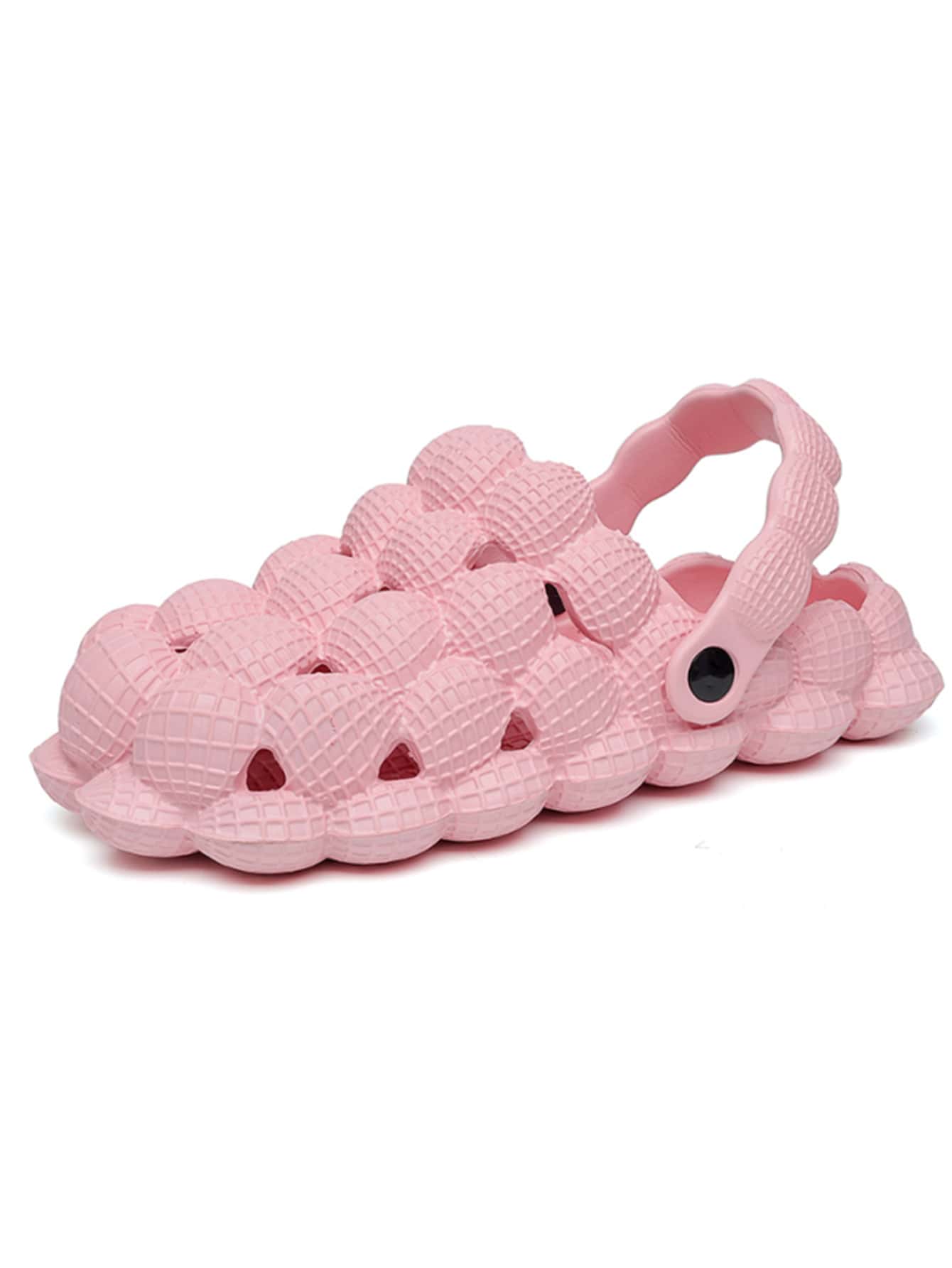 Preppy Pink Vented Clogs For Women, Hollow Out Two Way Wear Clogs ...
