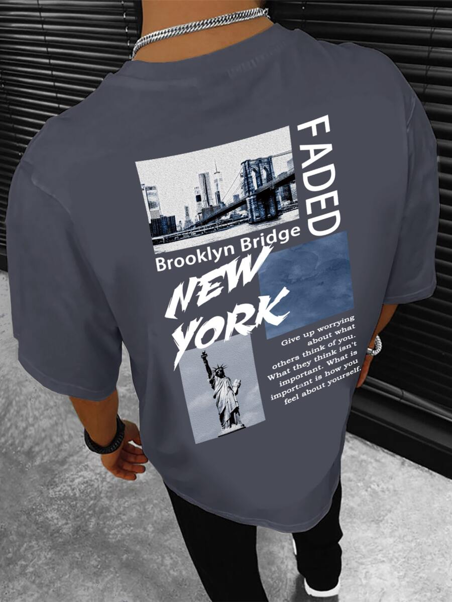 Manfinity Homme Men T-Shirts Fit Crew Neck Short Sleeve Graphic Tee ...