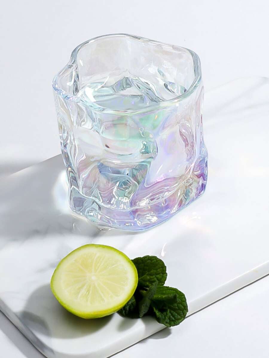 1pc Glass Cup, Creative Holographic Irregular Design Beverage Cup For ...