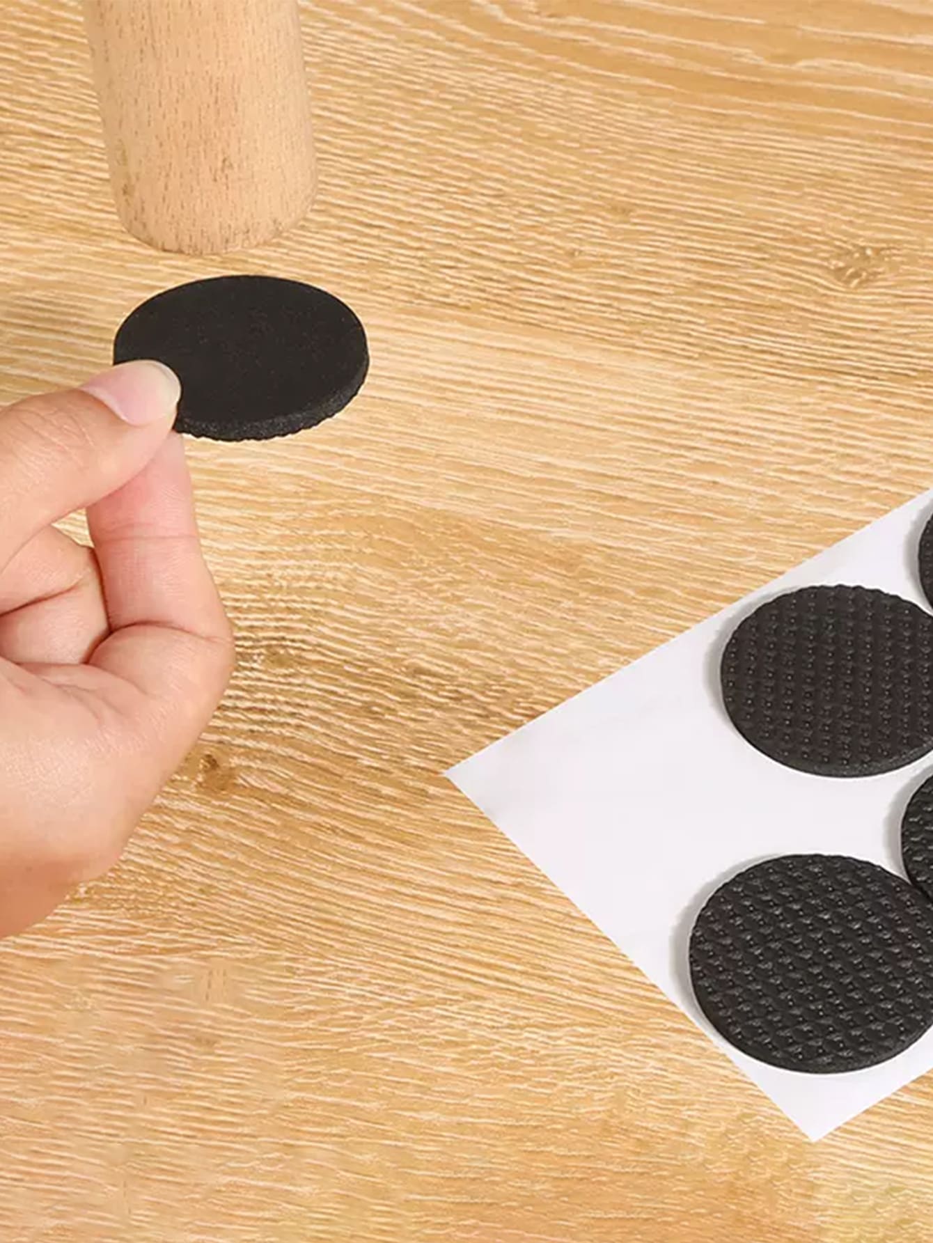 8pcs/set Rubber Table Leg Pad, Daily Black Furniture Anti-slip Pad For ...