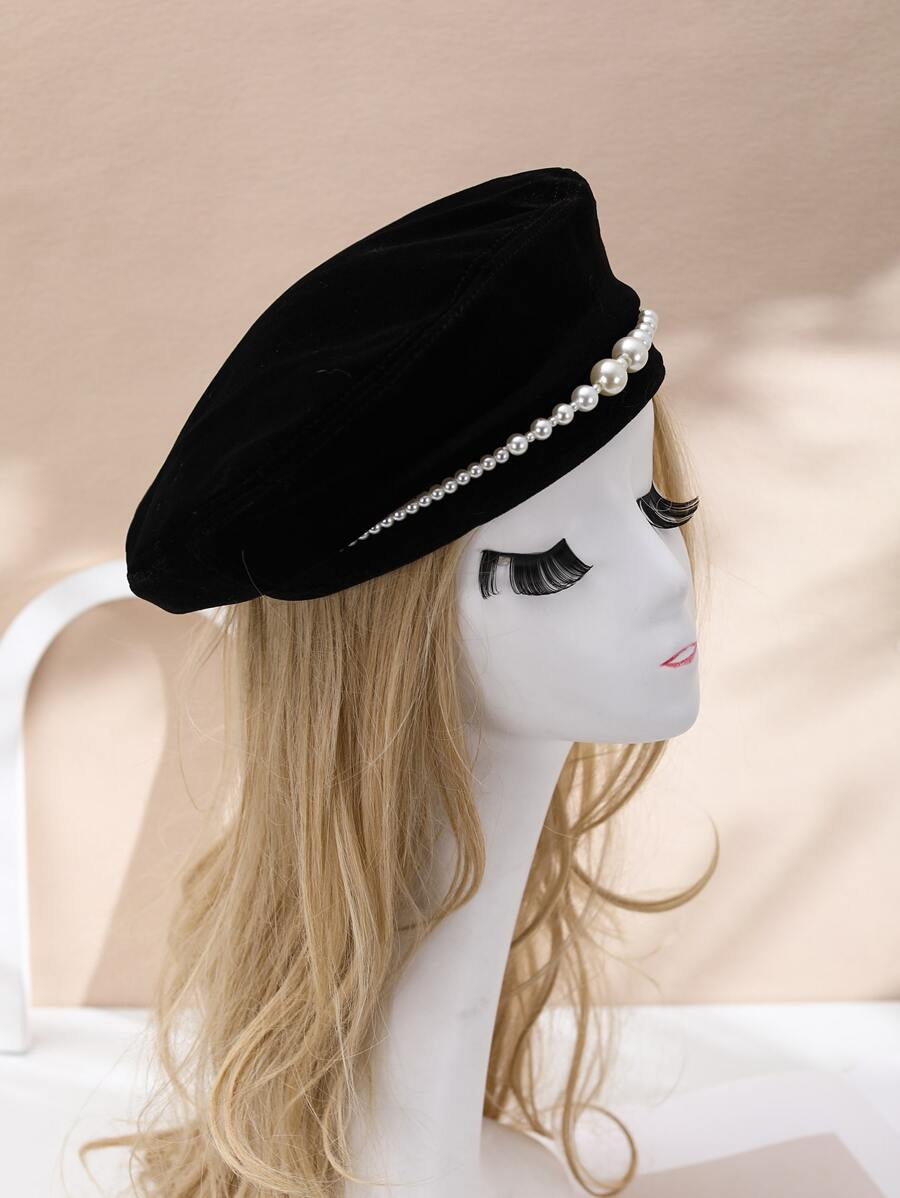 Faux Pearl Decor Beret | SHEIN USA