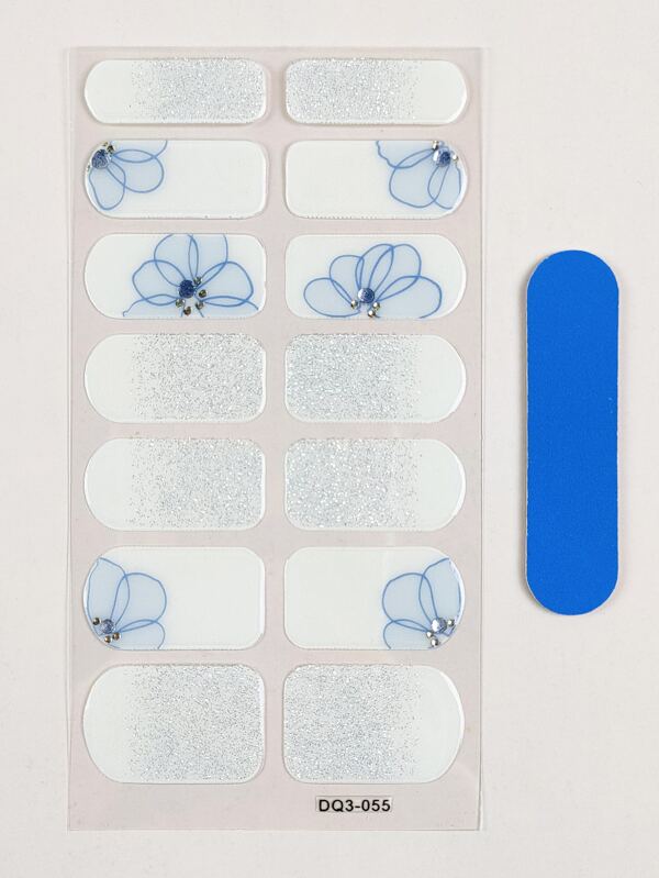 1 feuille Décalque ongle élégant enveloppement complet ongle auto ...