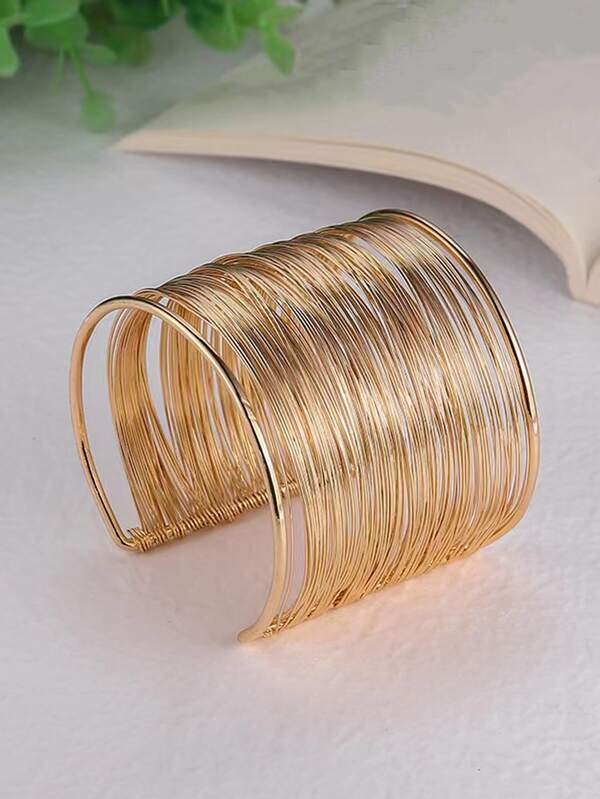 Minimalist Layered Cuff Bangle | SHEIN USA