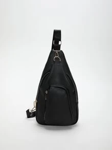 Mini Litchi Embossed Women's Simple Sling Bag, PU Crossbody Bag, Multi ...