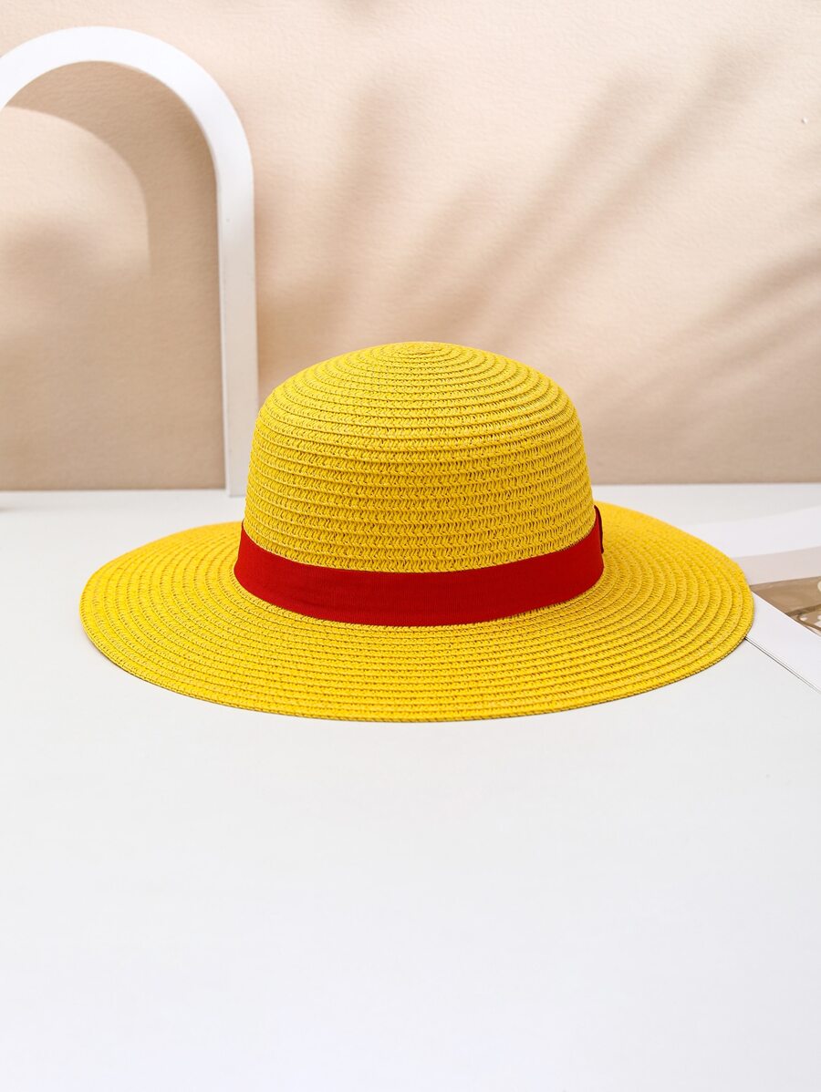 Boho 1pc Women's Casual Style Breathable Weaving Hat With Color ...