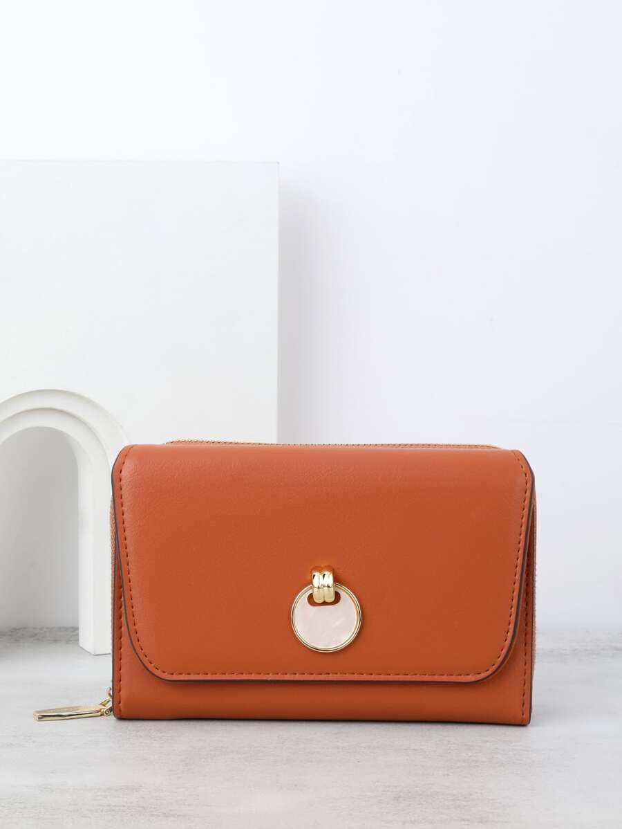 Metal Decor Flap Long Wallet | SHEIN USA
