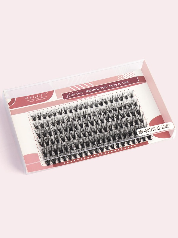 120 Clusters/Box Individual Eyelashes,30d Natural False Eyelashes ...