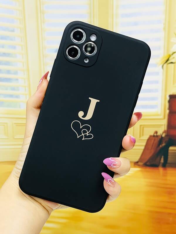 Funda para teléfono con gráfico de corazón y letras compatible con iPhone15/15Plus/15Pro ...