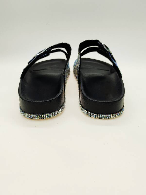 Women Rhinestone & Buckle Decor Slides, Glamorous Slides | SHEIN USA