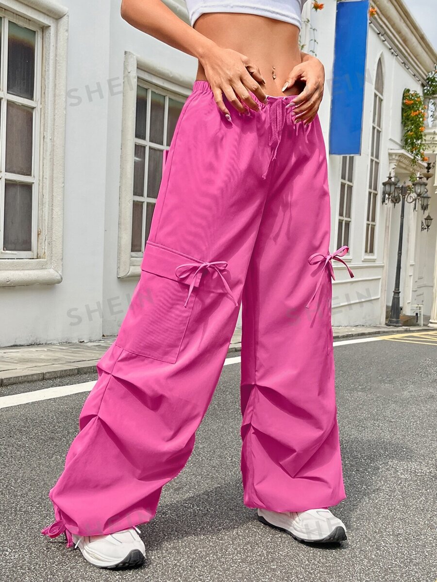 SHEIN X Jadee Vice SHEIN Coolane Drawstring Waist Flap Pocket Parachute ...