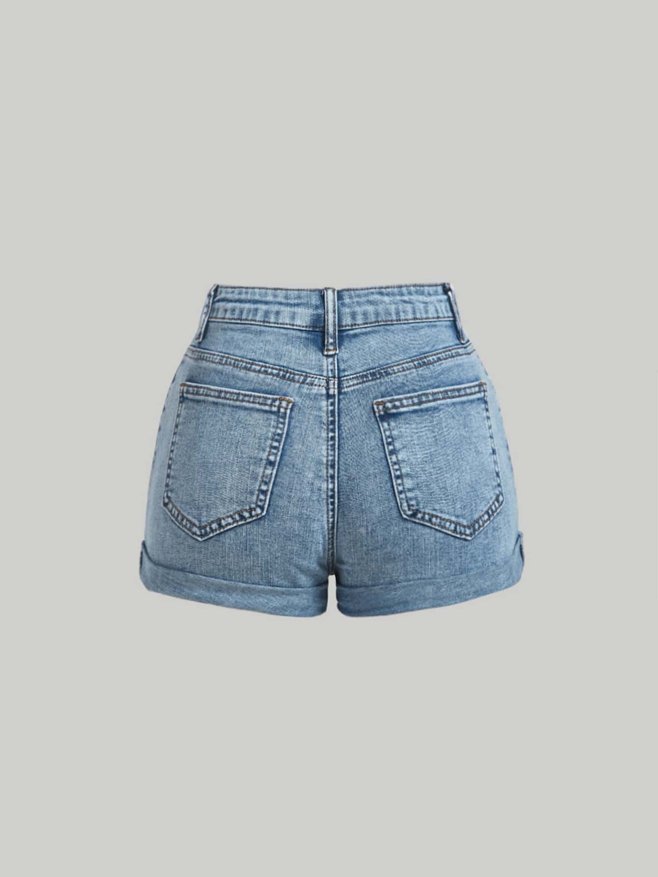Shein Teen Girls Ripped Roll Up Hem Denim Shorts Shein Usa