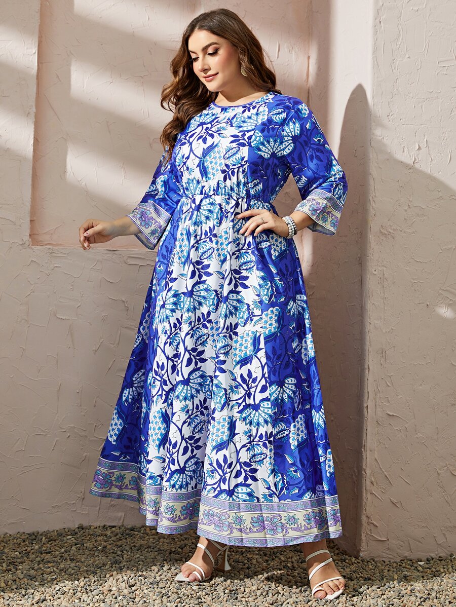 Mulvari Plus Allover Floral Print Dress | SHEIN USA