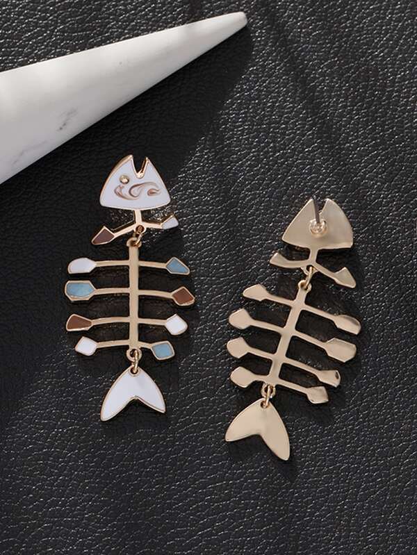 Fish Bone Drop Earrings | SHEIN USA