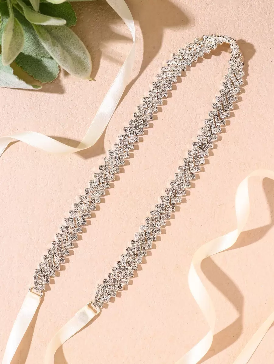 Rhinestone Decor Bridal Belt Halloween Silver Belt Bridal Belt | SHEIN USA