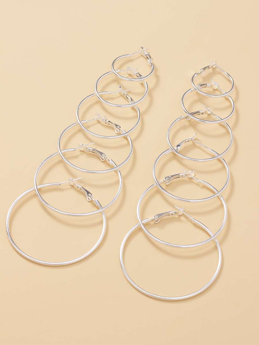6pairs/set Minimalist Hoop Earrings | SHEIN USA
