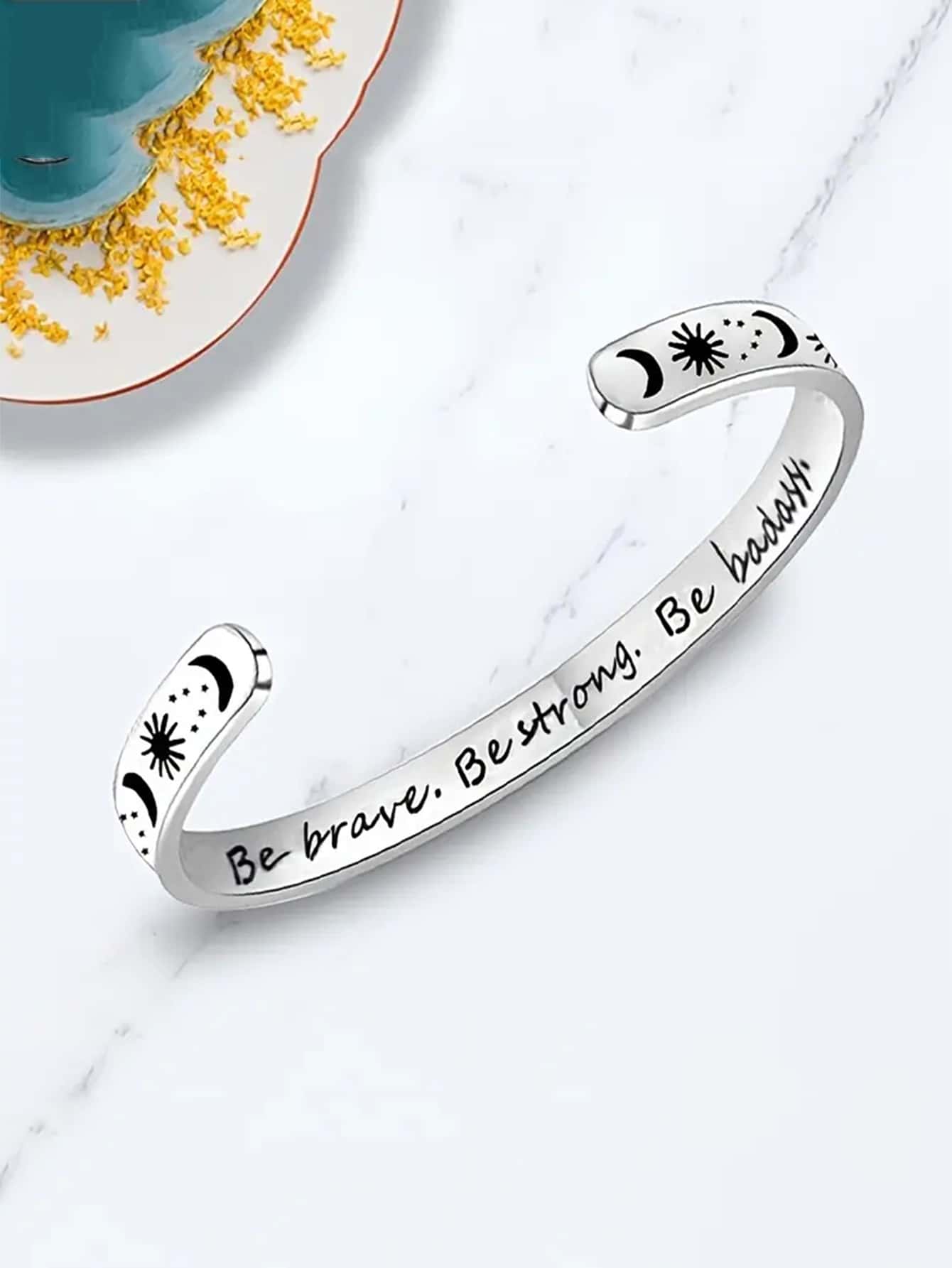 Letter Sun Moon Bracelet C Shape Open Bangle Funky Cuff One Size Fits ...