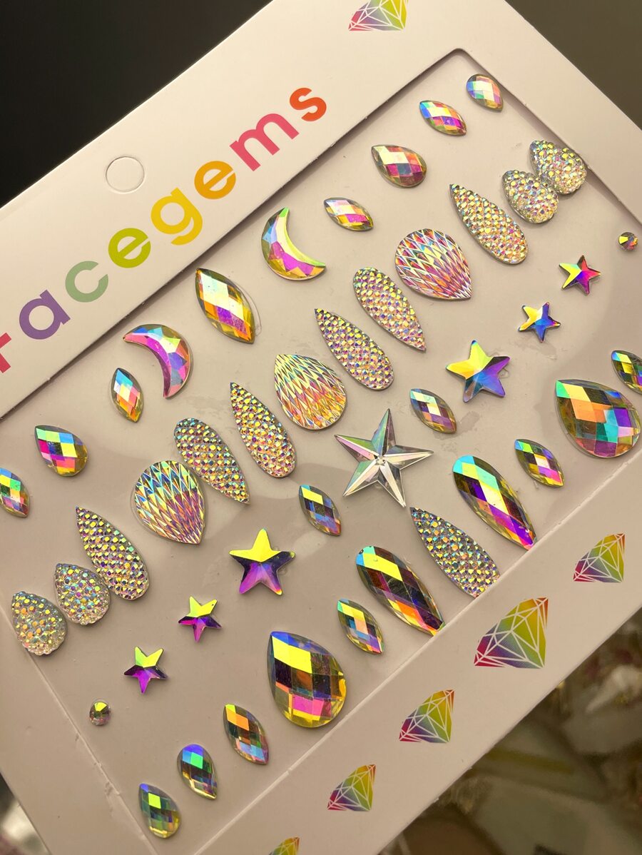 (one Sheet) Colorful Face And Body Diamond Temporary Tattoo Sticker ...